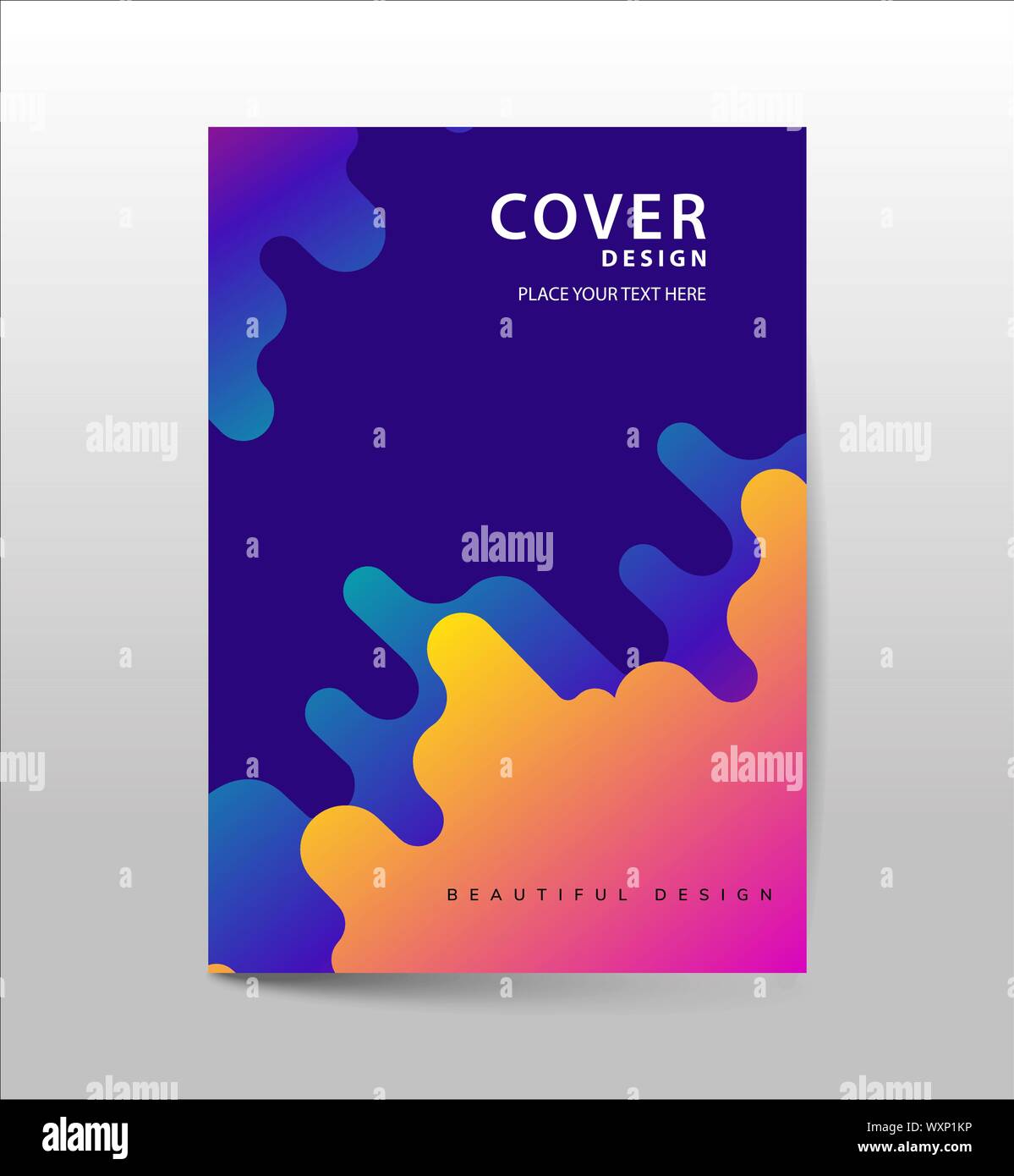 Covers with Flat & Dynamic Design. Geometric shapes Dynamic wavy form ...