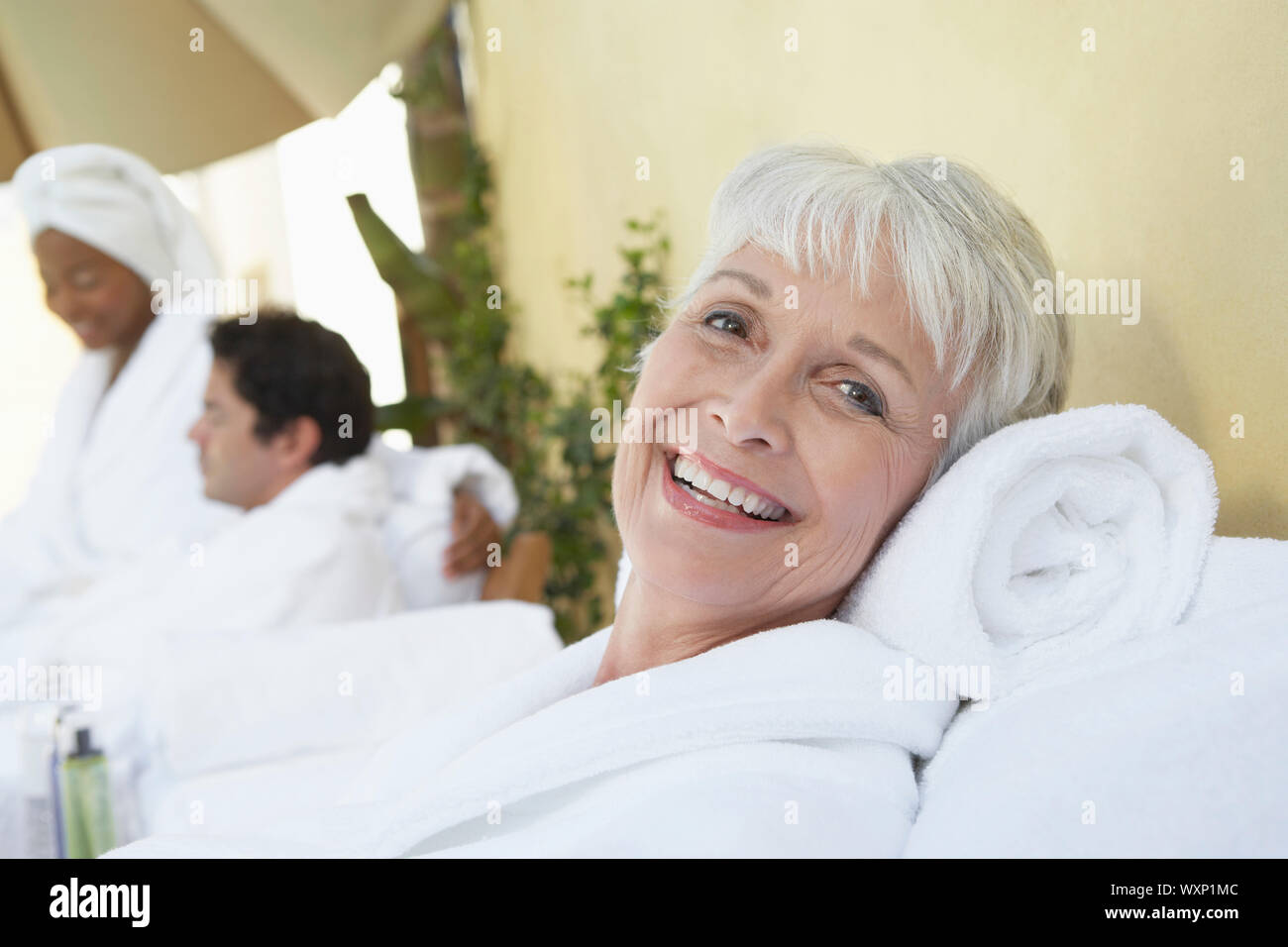 Woman Relaxing at the Spa Stock Photo - Alamy