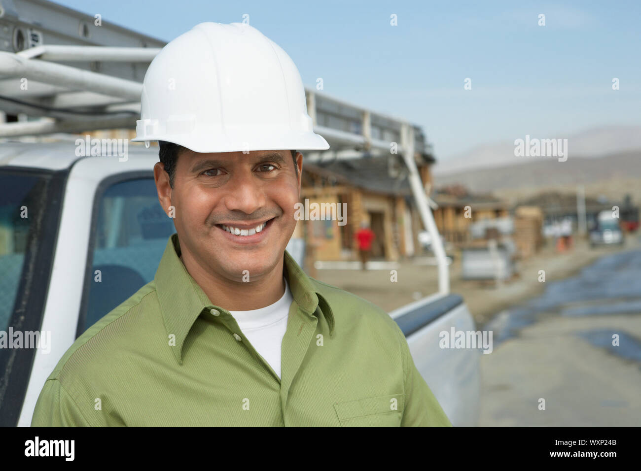Construction Worker on Site Stock Photo - Alamy