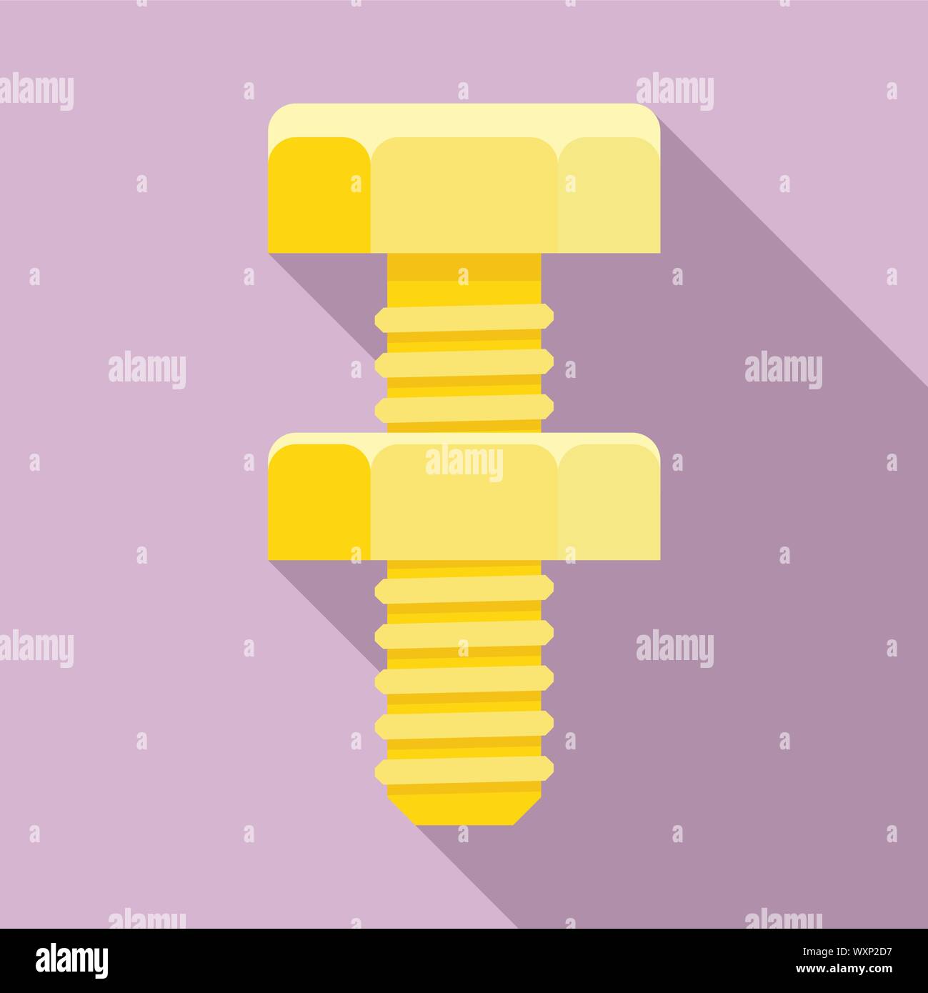 Gold screw bolt icon. Flat illustration of gold screw bolt vector icon ...