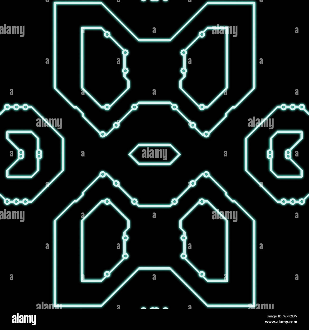 Abstract glowing cyber mesh on black background Stock Photo - Alamy