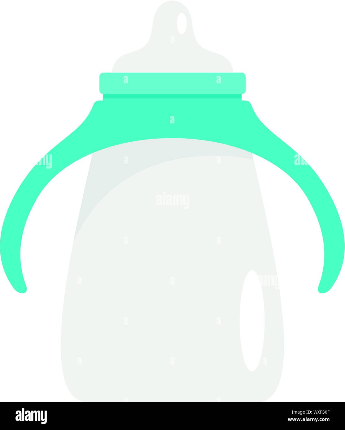 Milk sippy cup icon. Flat illustration of milk sippy cup vector icon ...