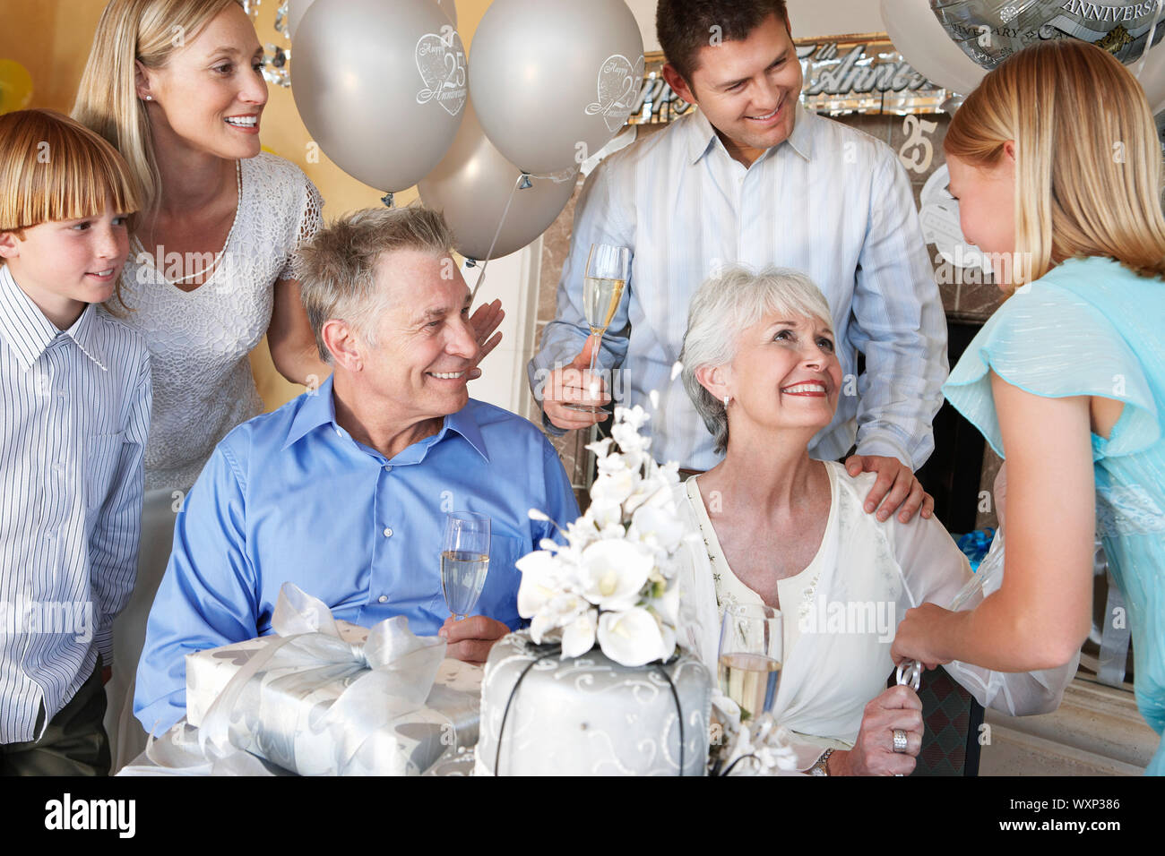 Family Having a Party Stock Photo - Alamy