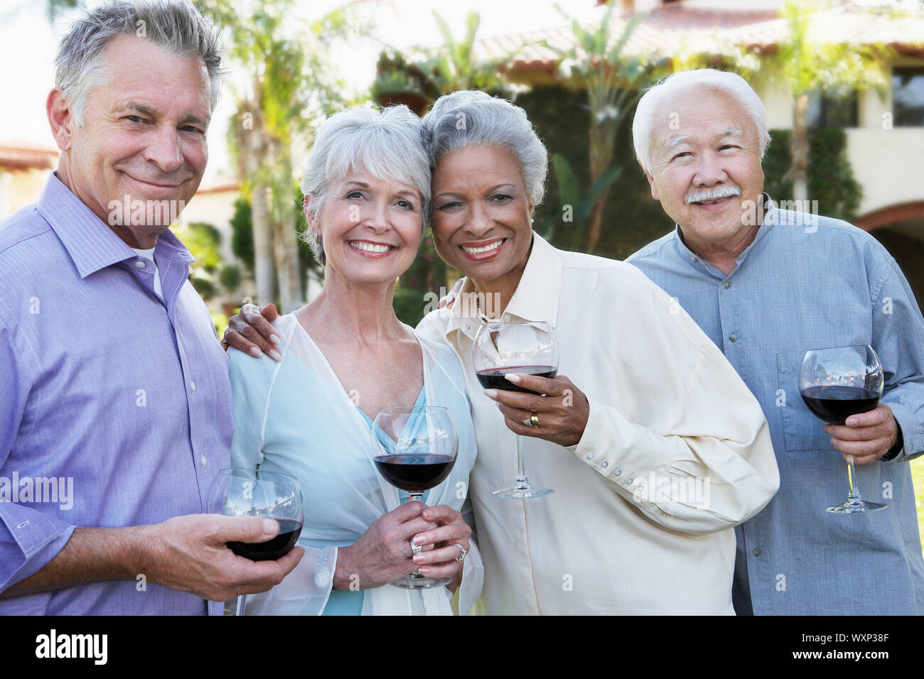 Friends Drinking Wine Stock Photo - Alamy