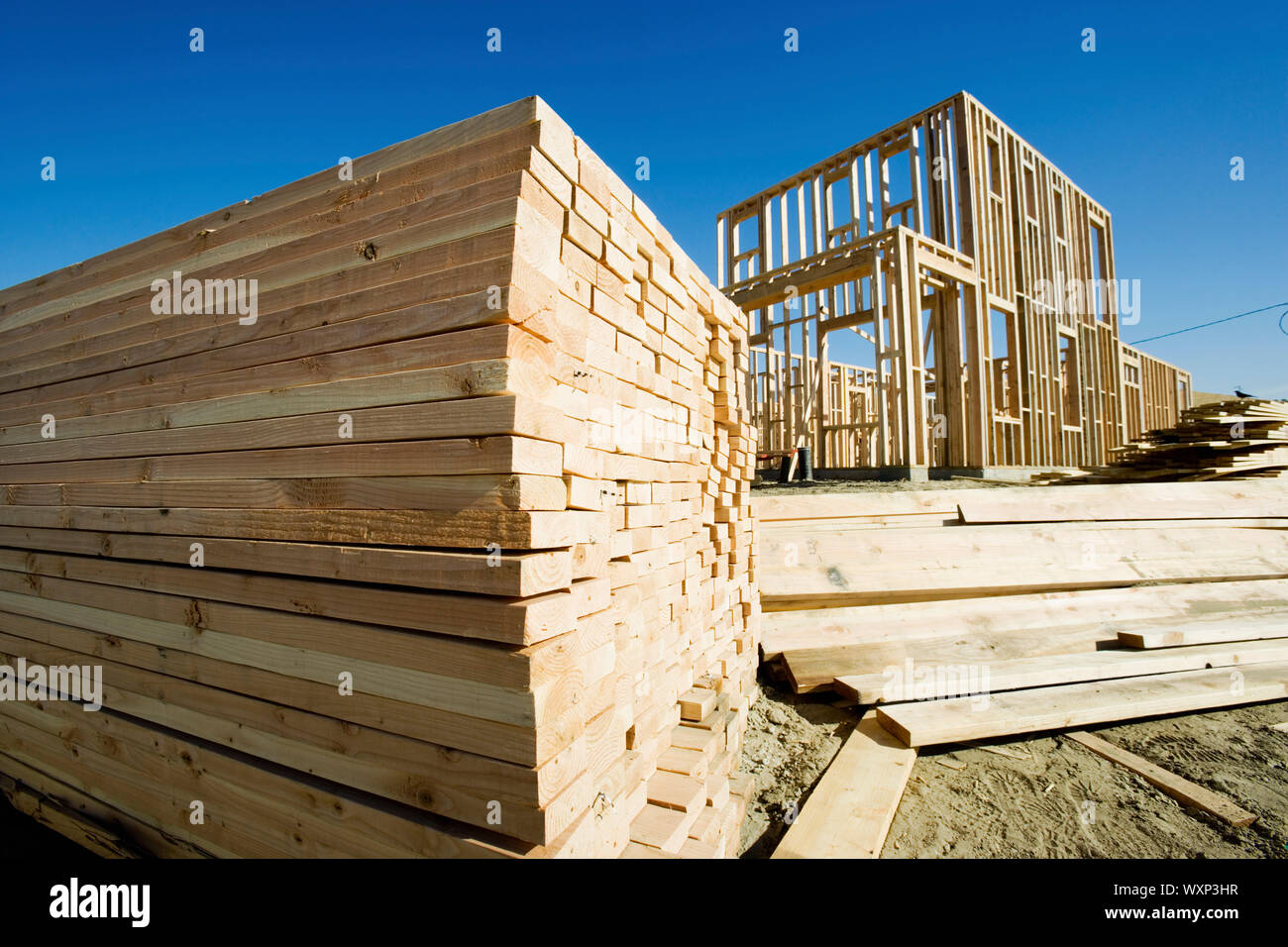 Construction Frame of a House Stock Photo - Alamy