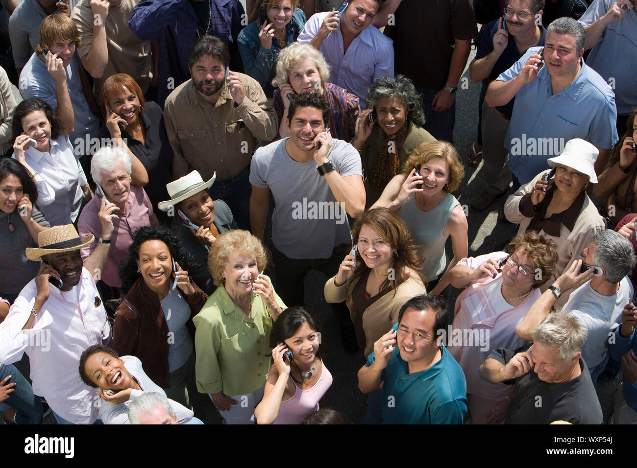 Public crowd mobile phones hi-res stock photography and images - Alamy