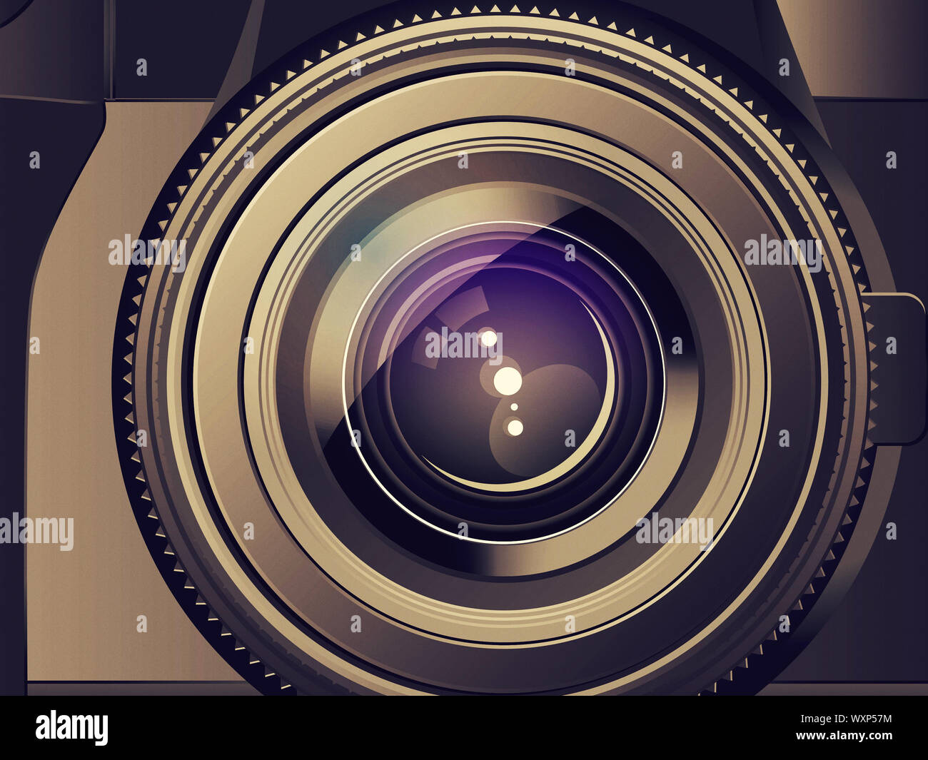 Illustration of professional digital photo camera lens background Stock ...