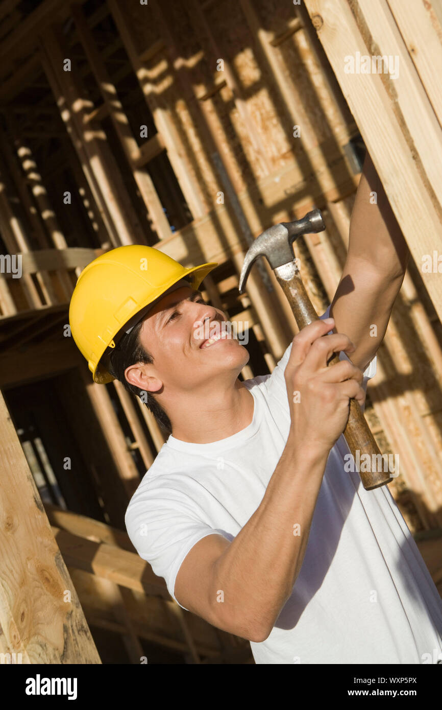Construction worker on site Stock Photo - Alamy