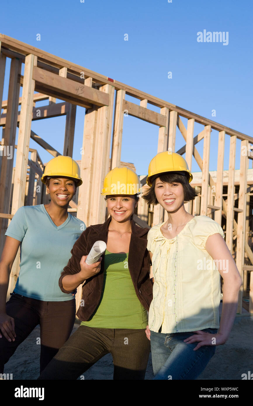 Young women in construction site Stock Photo - Alamy