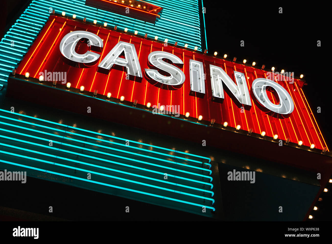 Casino Neon Sign at Night Stock Photo - Alamy