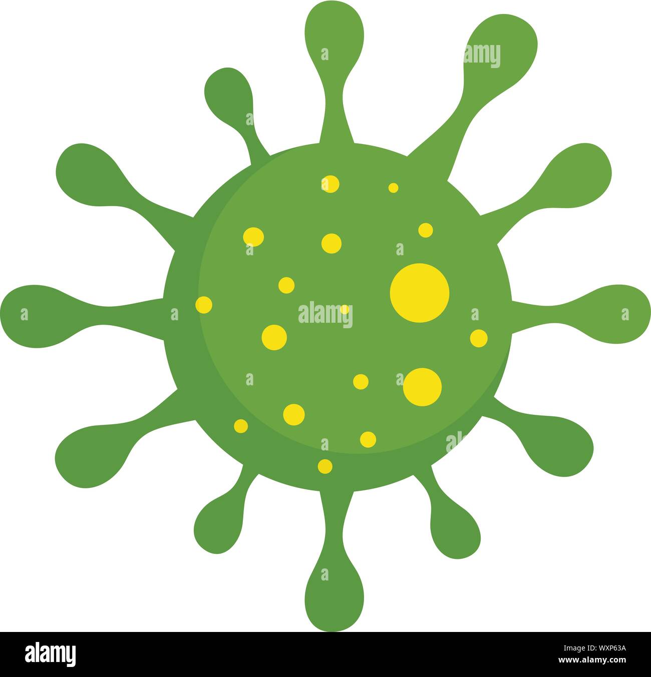 Green bacteria icon. Flat illustration of green bacteria vector icon ...