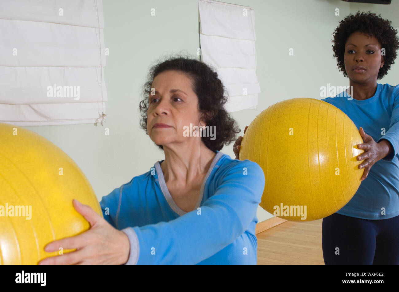 Women in Exercise Class Stock Photo - Alamy