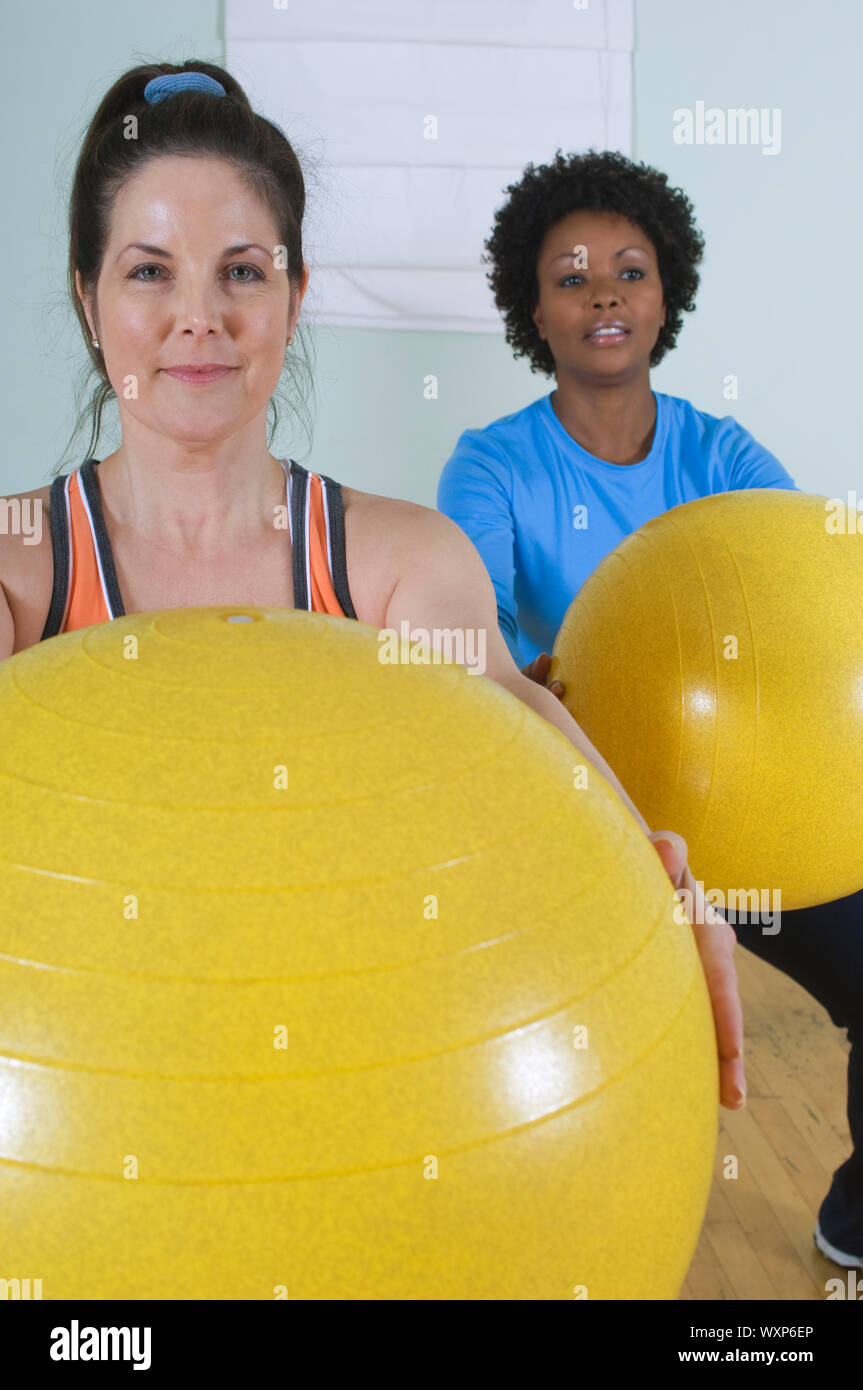 Women in Exercise Class Stock Photo - Alamy