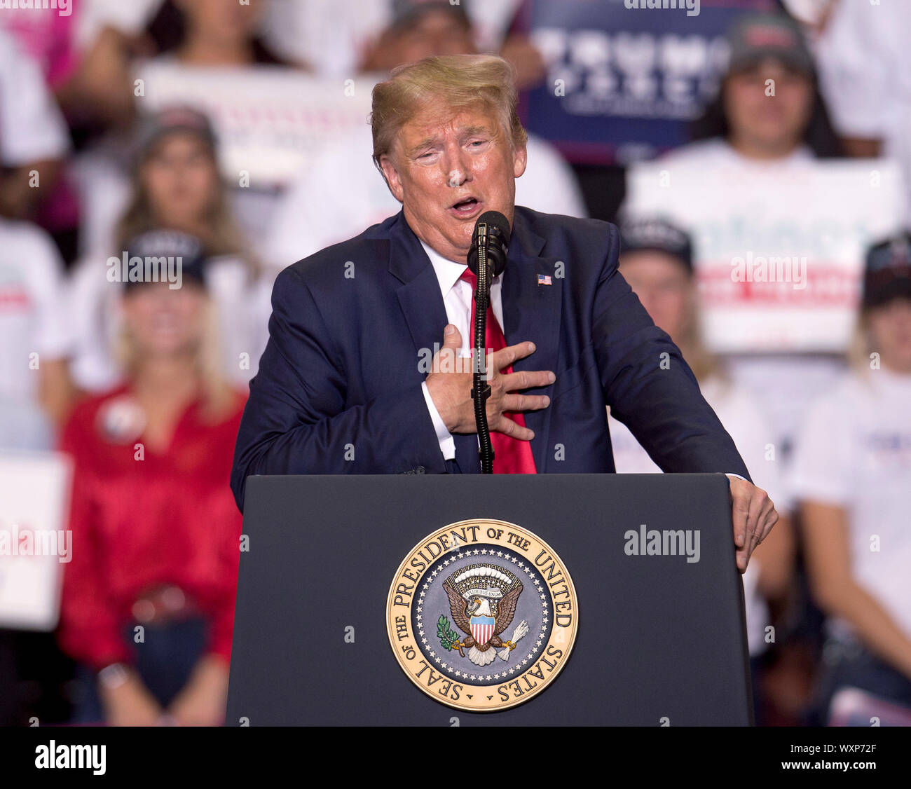 Rio Rancho, New Mexico, USA. 16th Sep, 2019. President DONALD TRUMP ...
