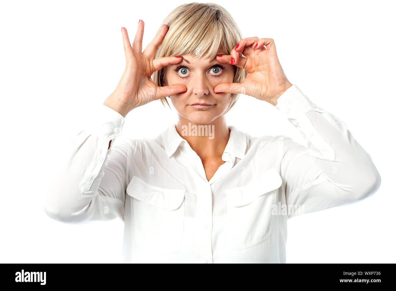 Shocked face wide eyes Cut Out Stock Images & Pictures - Alamy