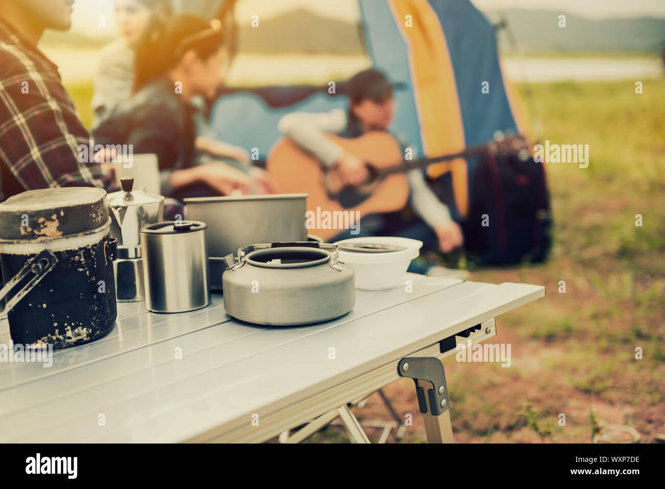 Travel and camping at natural park. Recreation and journey outdoor ...