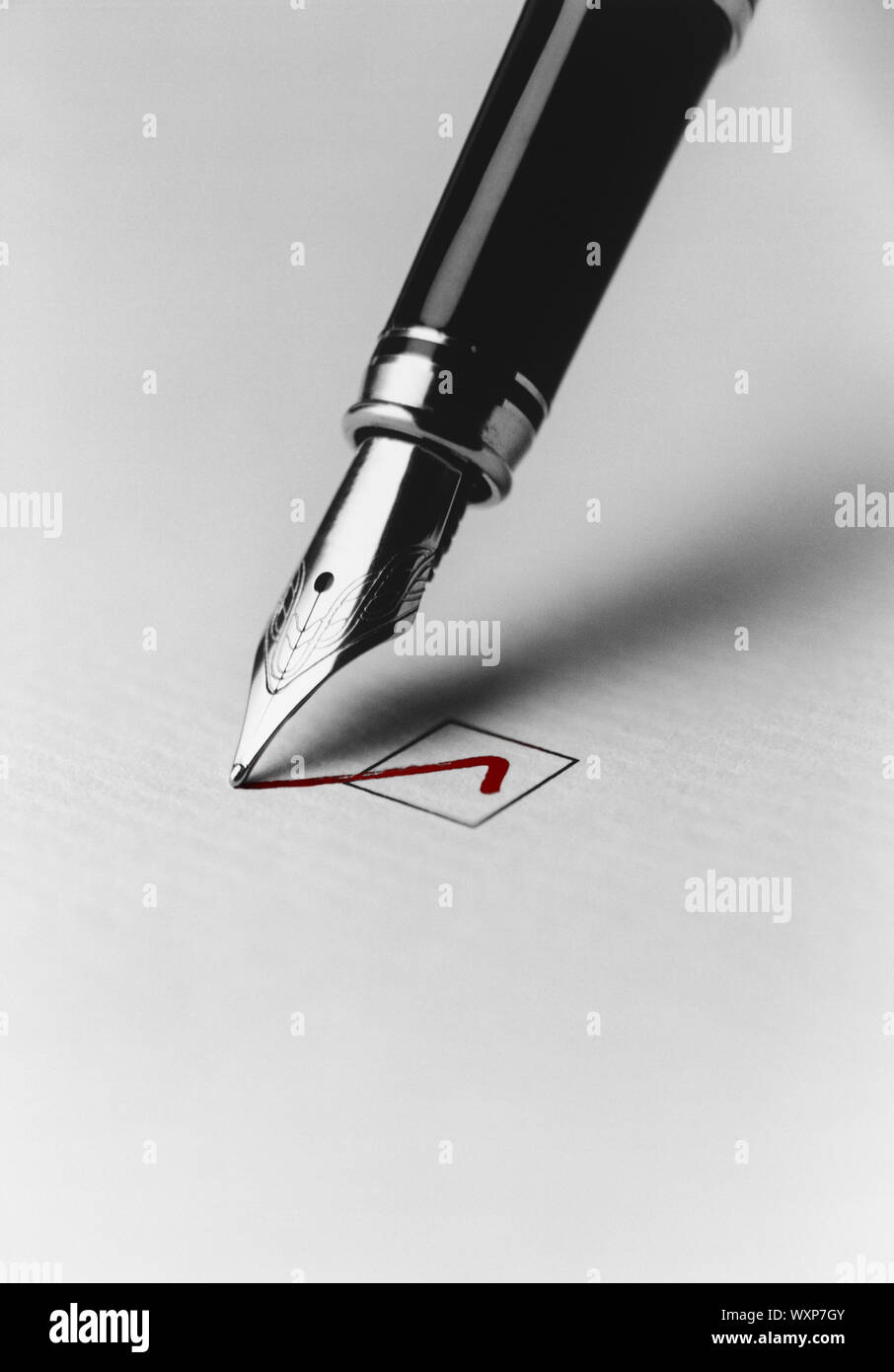 Pen Checking Box Stock Photo - Alamy