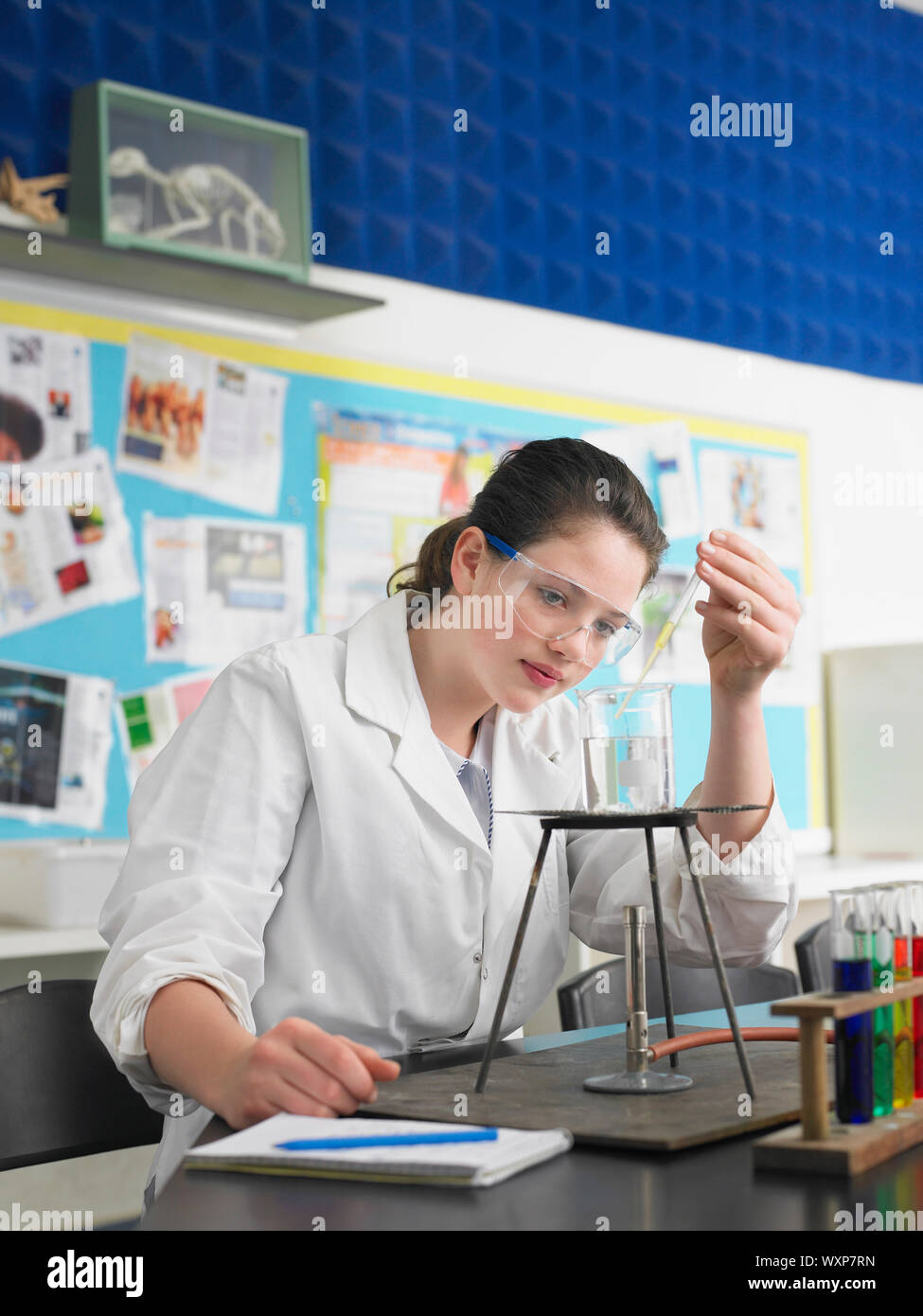 High School Student in Chemistry Class Stock Photo - Alamy
