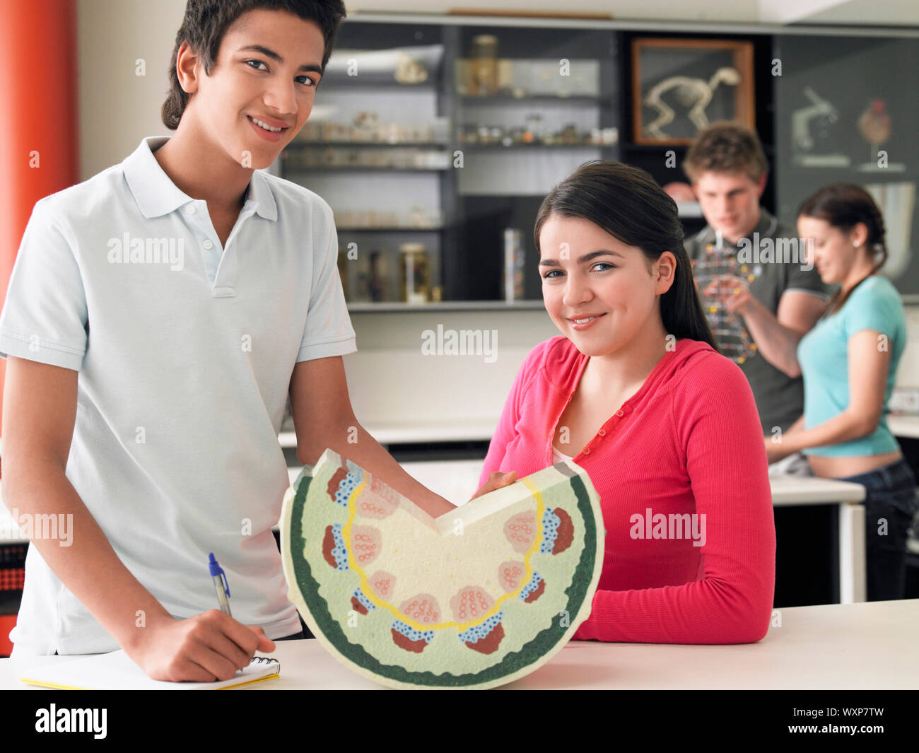 Teenagers in Science Class Stock Photo - Alamy