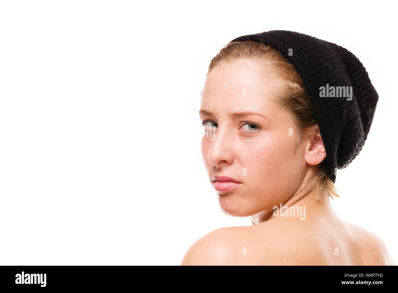Woman looking over shoulder angry hi-res stock photography and images ...