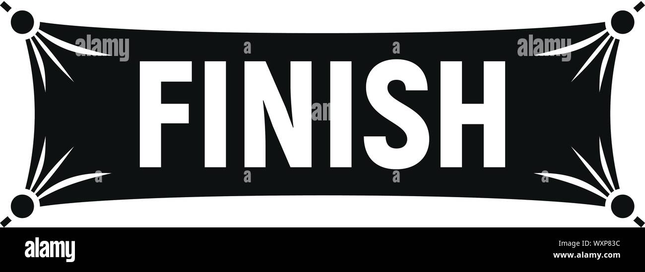 Finish textile banner icon. Simple illustration of finish textile ...