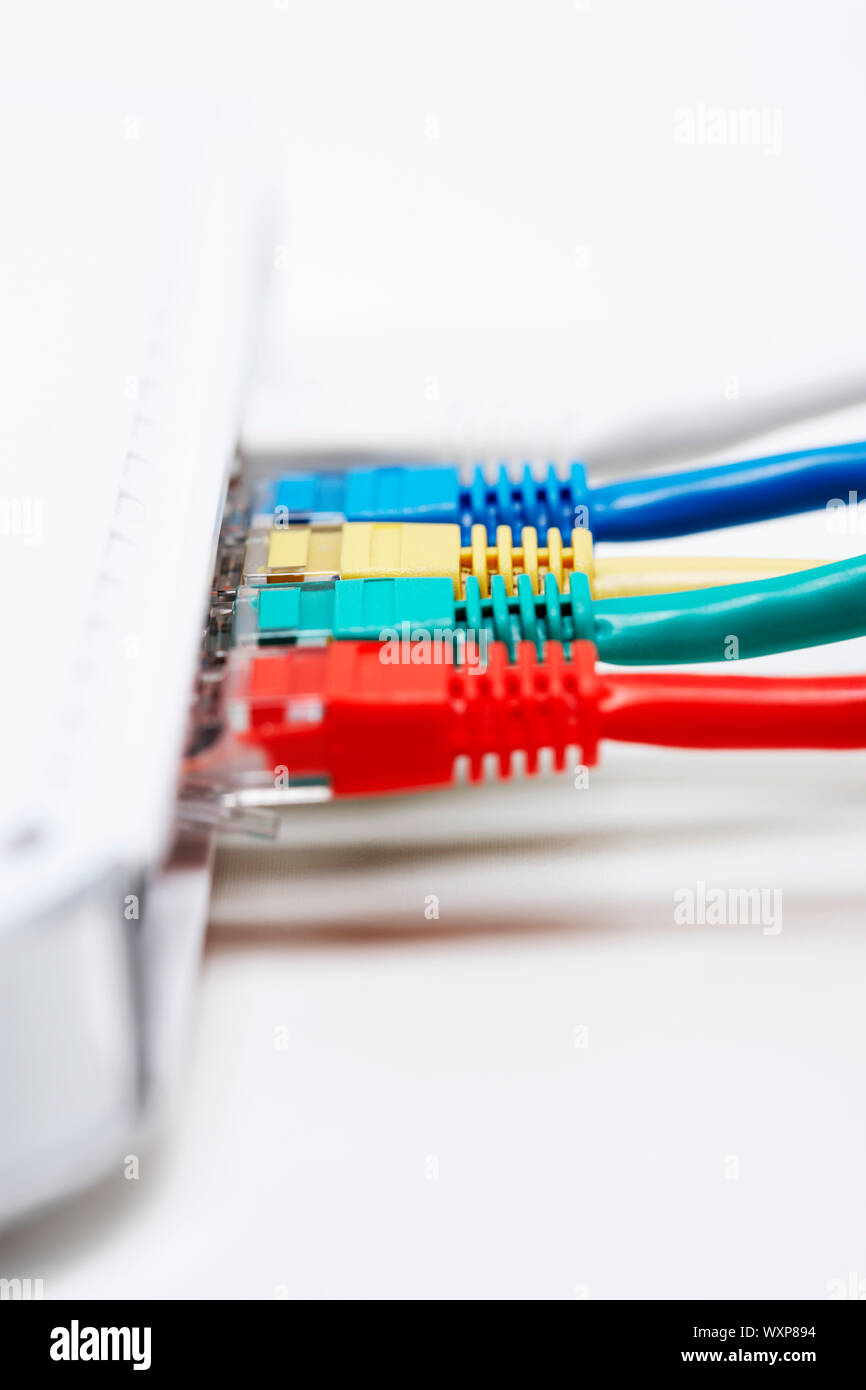 Shot network cables connected hi-res stock photography and images - Alamy