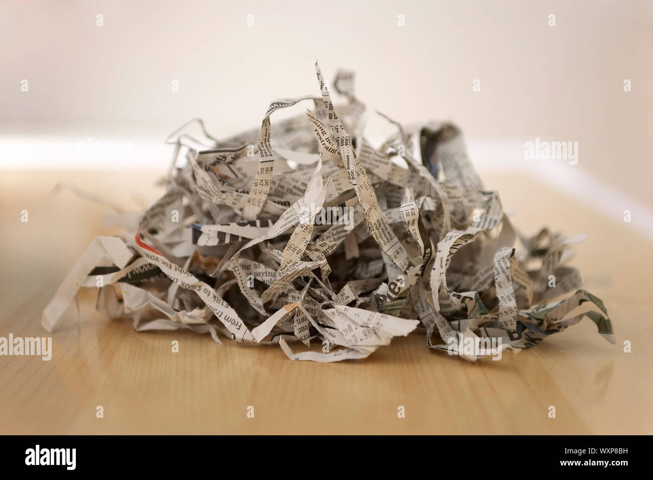 Pile of Shredded Newspaper Stock Photo - Alamy