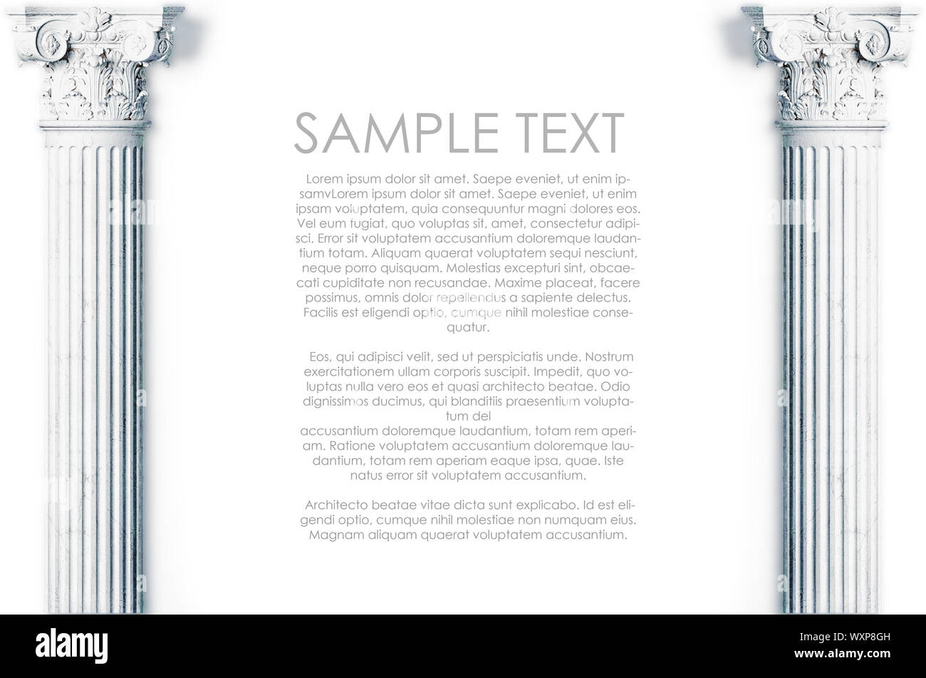 classic wall with antique columns background. Space for your text Stock ...