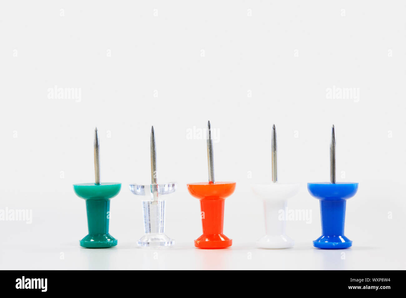 Row of Push Pins Stock Photo - Alamy