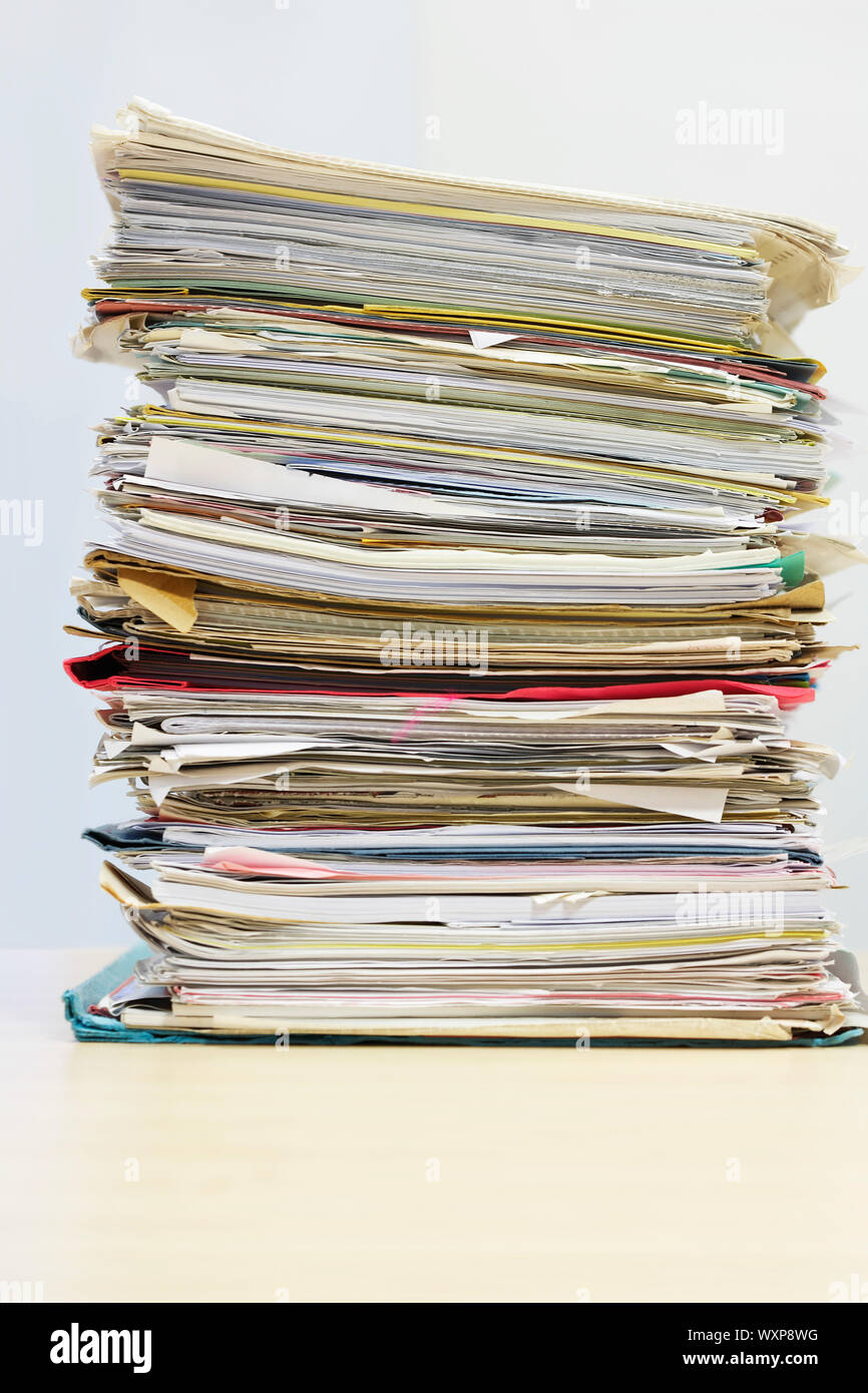 Stack of Files Stock Photo - Alamy