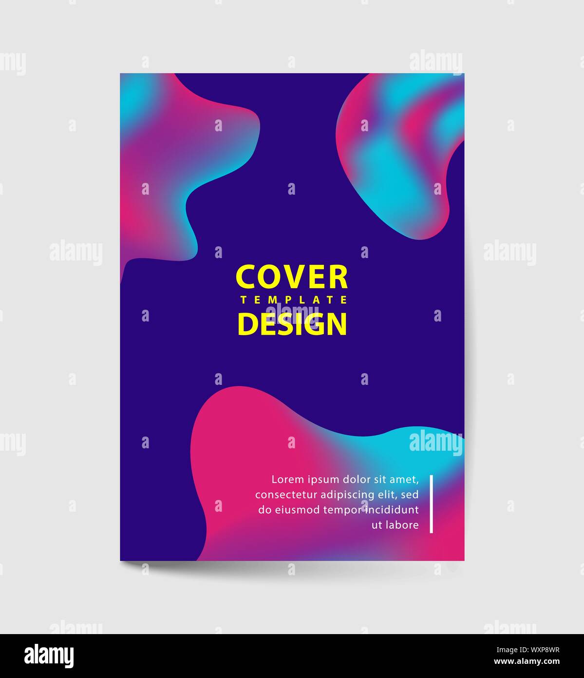 Dynamic colorful poster set with fluid shapes, bright gradients, modern ...