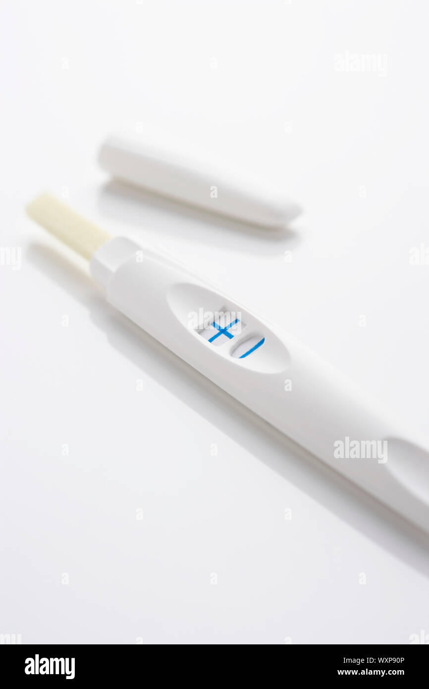 Pregnancy test showing positive Stock Photo - Alamy