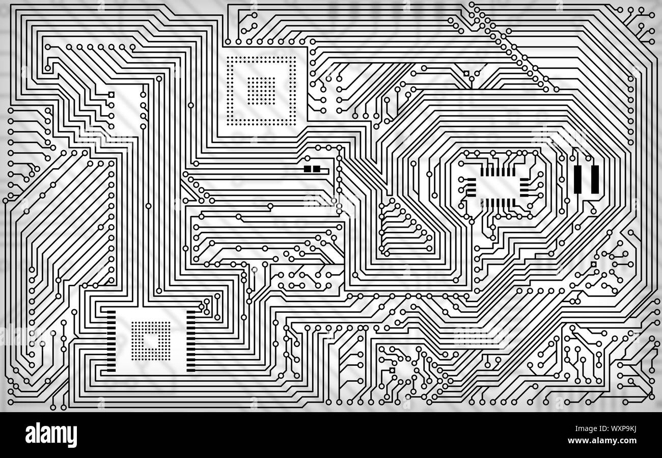 Tech industrial electronic white - black background texture Stock Photo ...