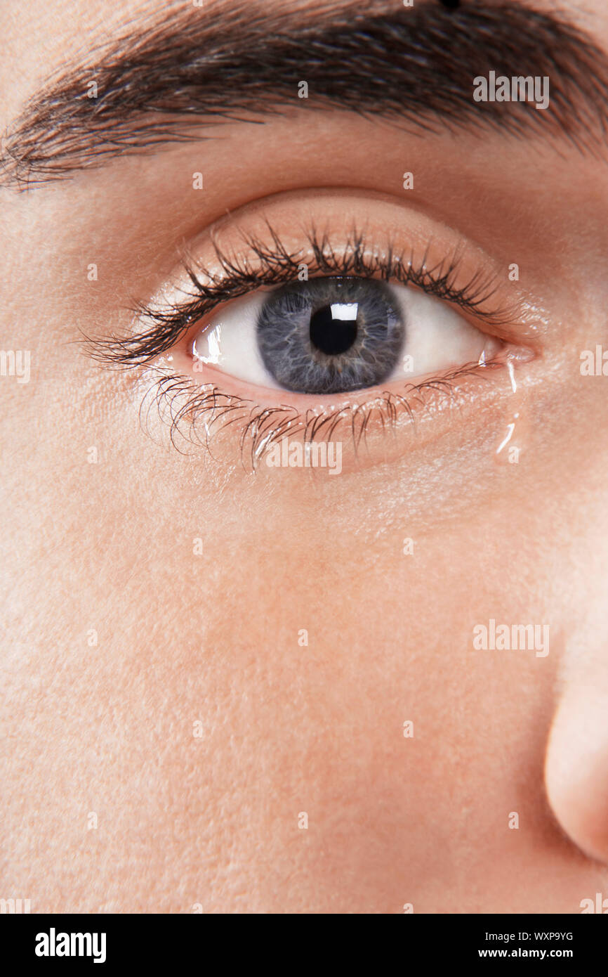 Tear crying detail hi-res stock photography and images - Alamy