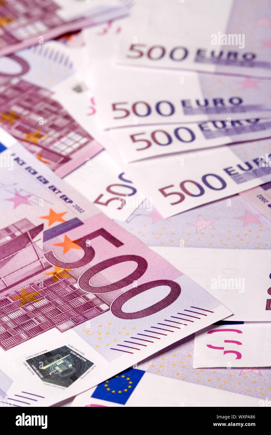 500 euro banknotes background Stock Photo - Alamy