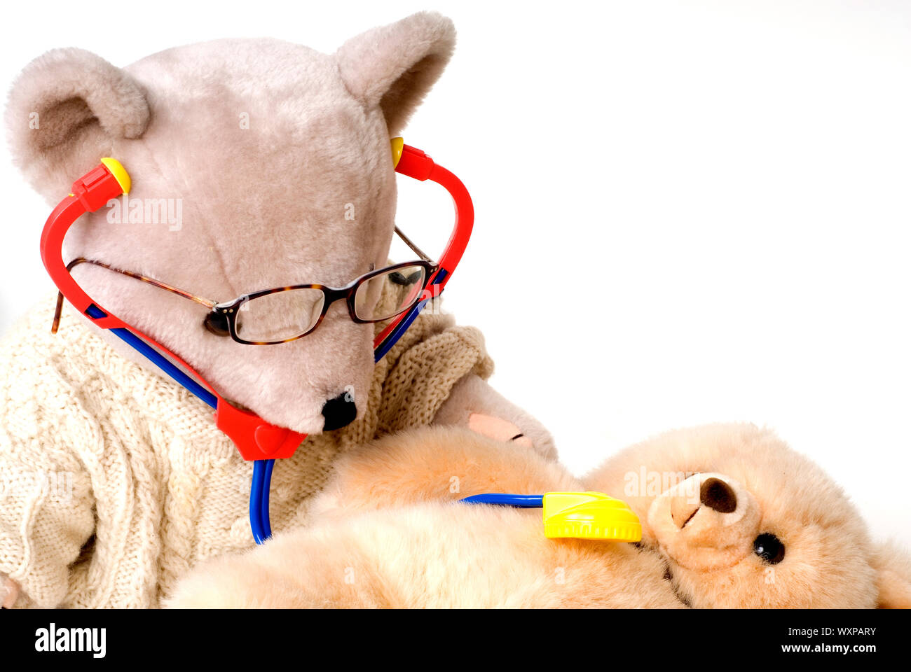 Doctor bear is examine his patient with his stethoscope Stock Photo - Alamy