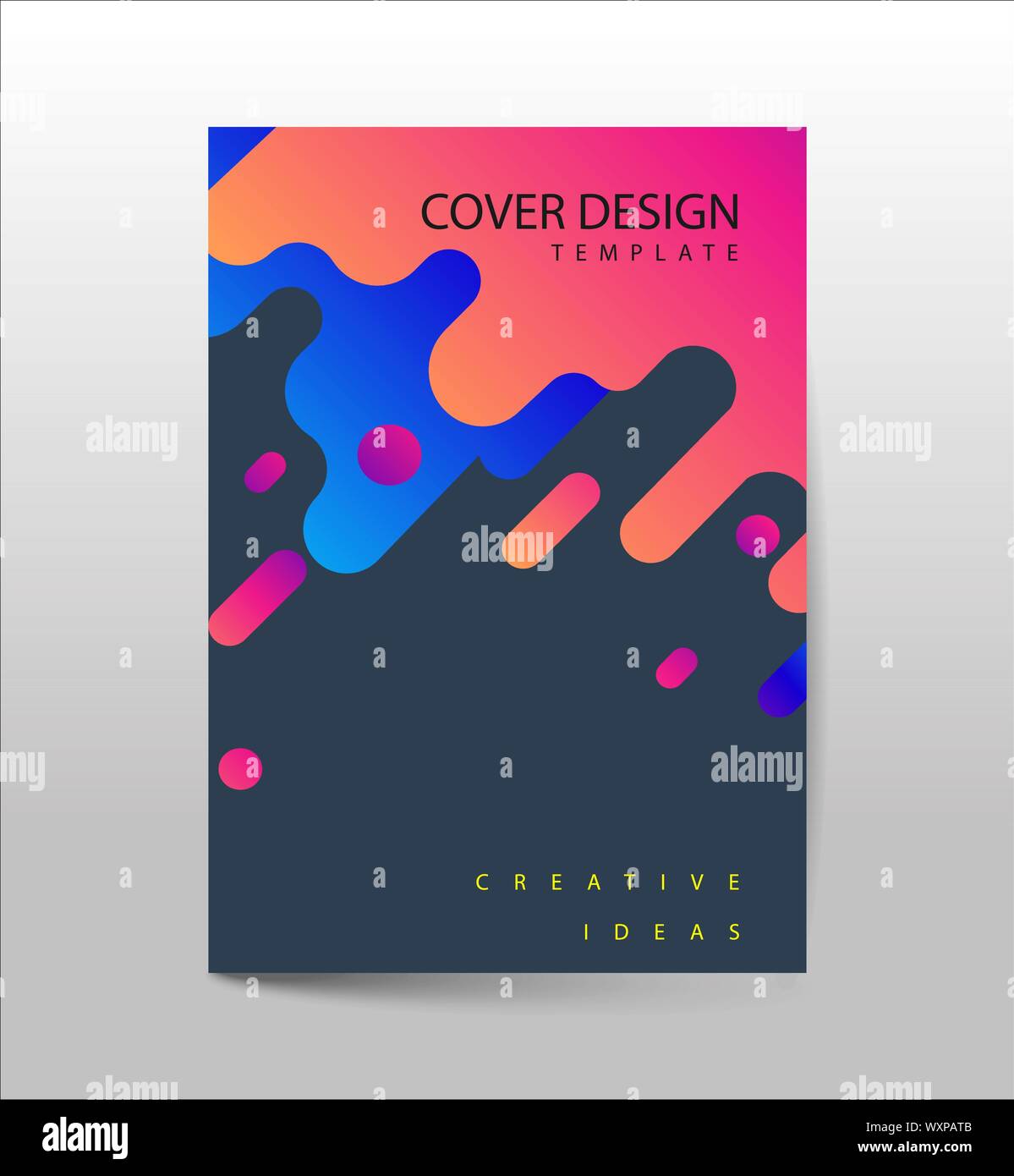 Covers with Flat & Dynamic Design. Geometric shapes Dynamic wavy form ...