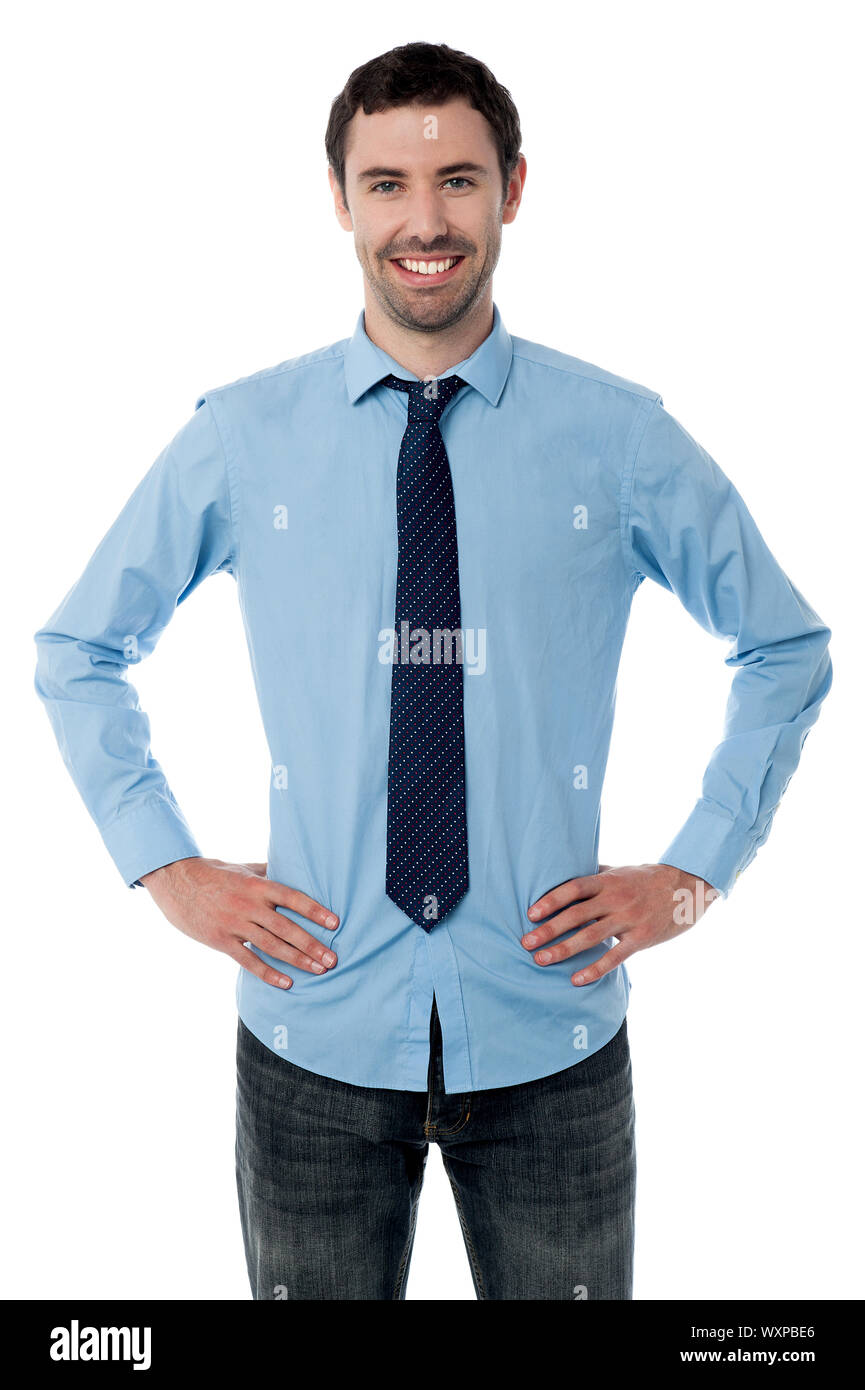 Trendy business executive posing casually Stock Photo - Alamy