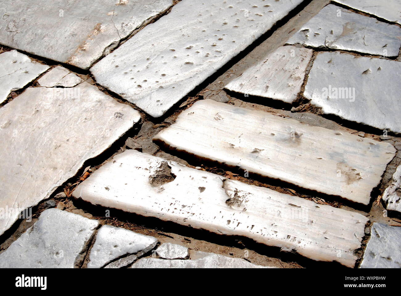 Stone pavement in a city. patterned stone pavement Stock Photo - Alamy