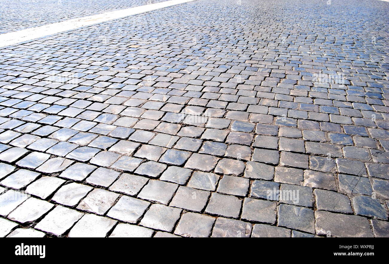 Stone pavement in a city. patterned stone pavement Stock Photo - Alamy