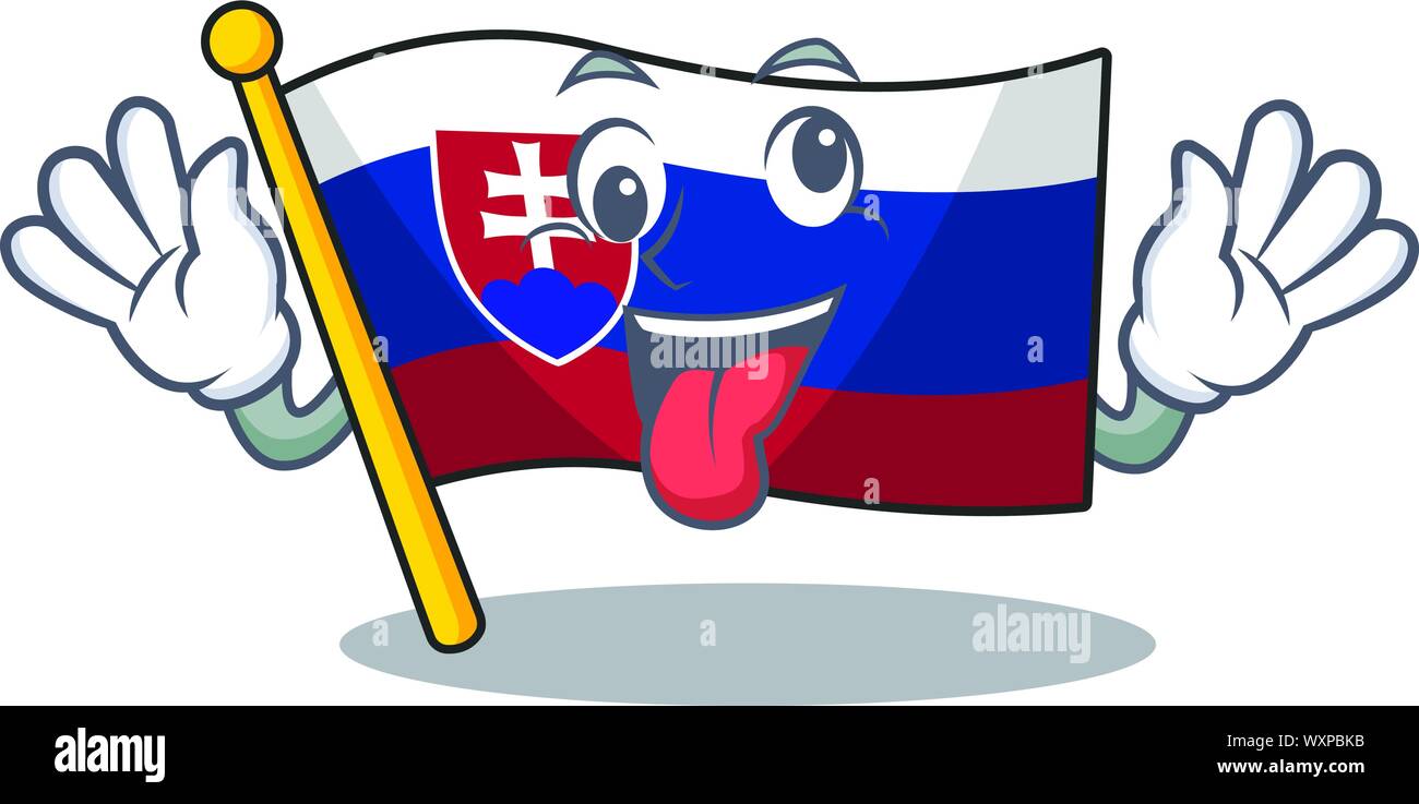 Crazy flag slovakia folded the cartoon drawer Stock Vector Image & Art ...