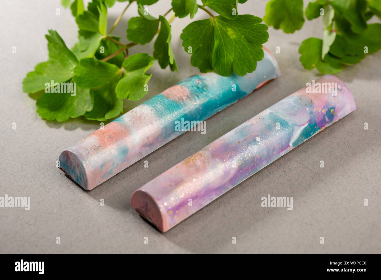 Luxury Chocolate bar on gray background, candy Stock Photo - Alamy
