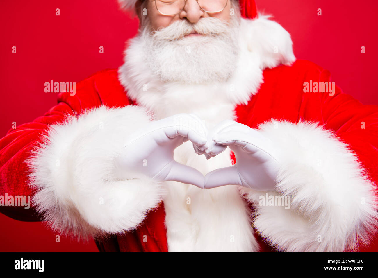 Most heartfelt newyear congratulations! Cropped close up photo of Saint ...