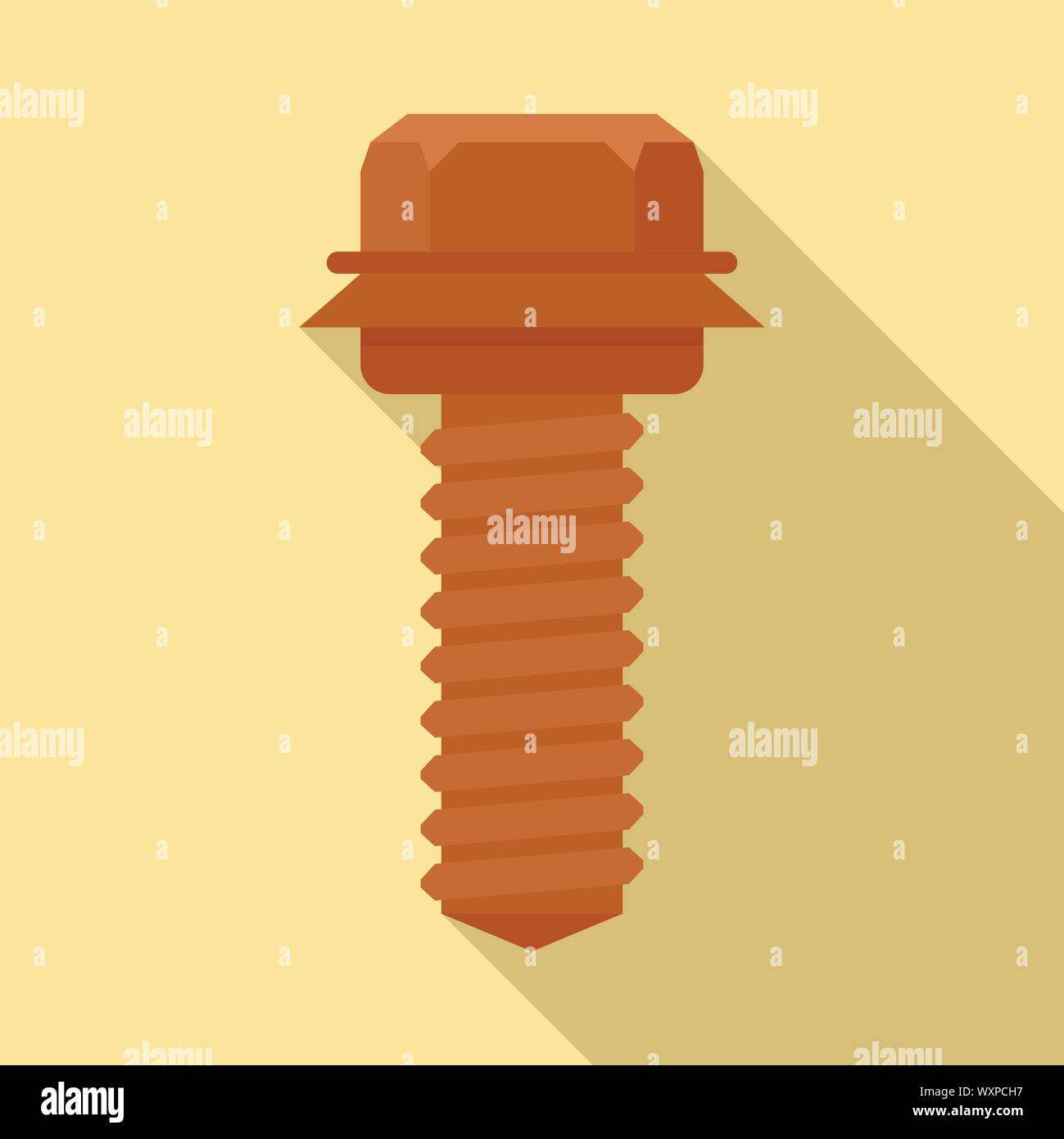 Bronze screw-bolt icon. Flat illustration of bronze screw-bolt vector ...