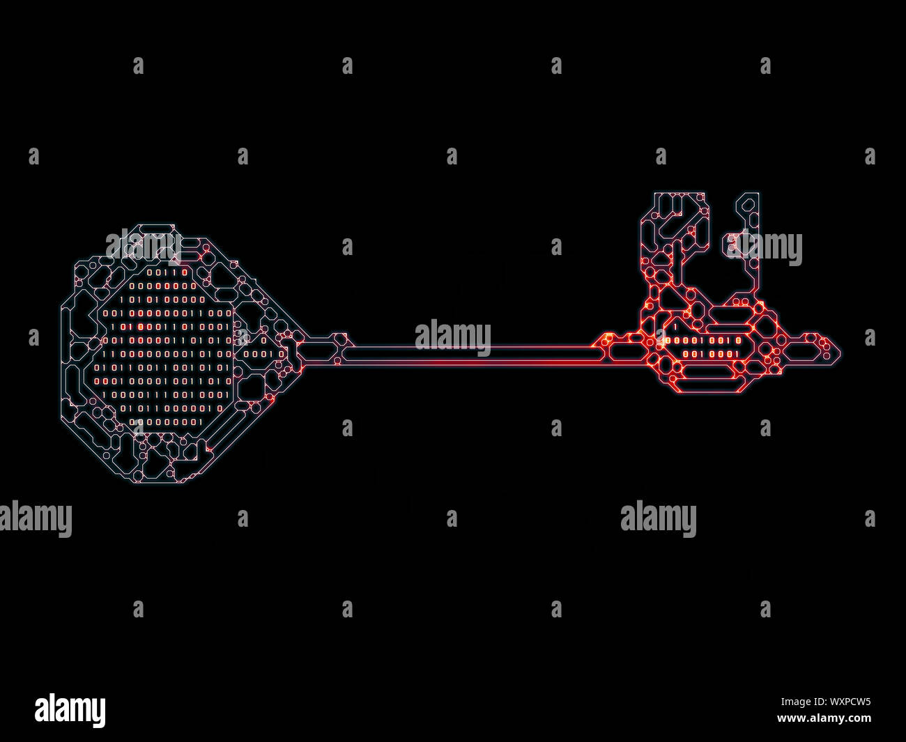 Encryption Key series. Abstract design made of stylized key and number ...