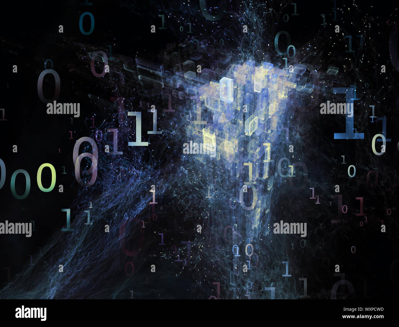 Number in Space series. Creative arrangement of numbers, fractal ...