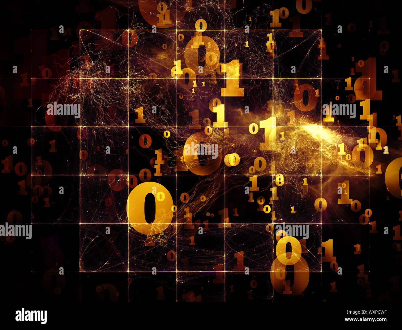 Number in Space series. Composition of numbers, fractal textures and ...