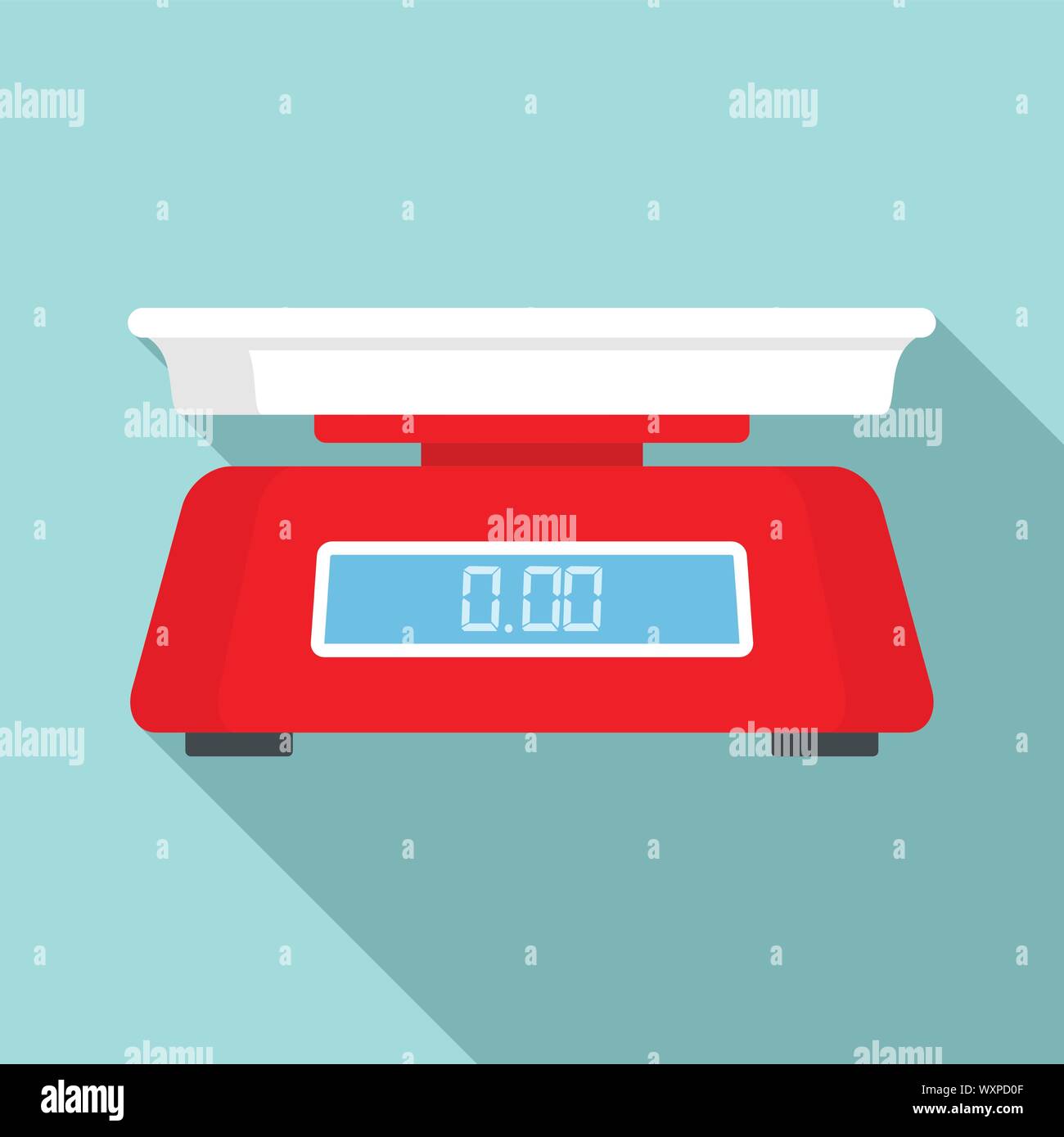 Vegetables digital scales icon. Flat illustration of vegetables digital ...