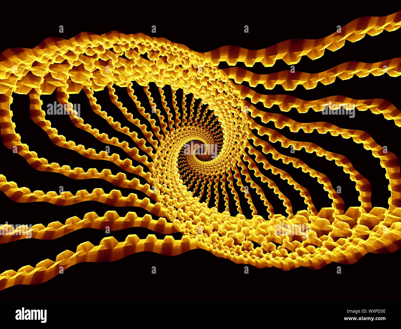 Golden Gears series. Background of golden fractal gear elements for ...