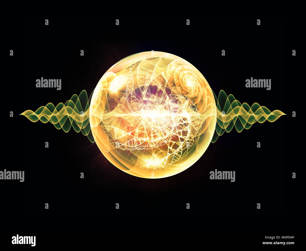 Wave Particle series. Backdrop composed of fractal spherical patterns ...
